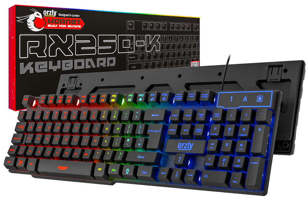 Orzly | RGB Black Gaming Keyboard | for PC, Mac, PS5, & Xbox